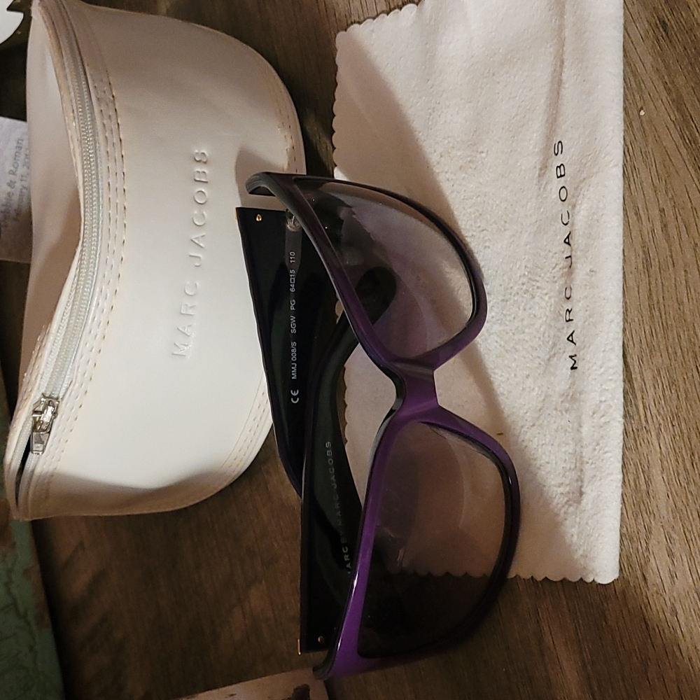 Marc Jacobs Purple Logo Womens Sunglasses With Case &… - Gem